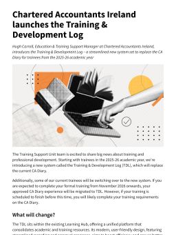 Chartered Accountants Ireland launches the Training & Development Log