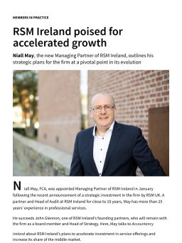 RSM Ireland poised for accelerated growth