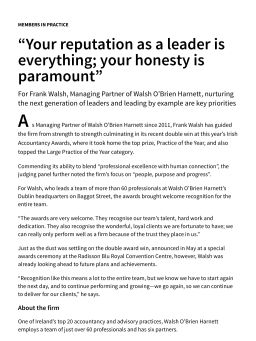 “Your reputation as a leader is everything; your honesty is paramount”