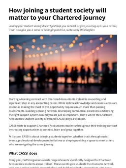 How joining a student society will matter to your Chartered journey