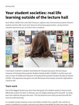 Your student societies: real life learning outside of the lecture hall