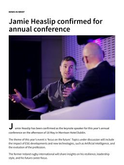 Jamie Heaslip confirmed for annual conference