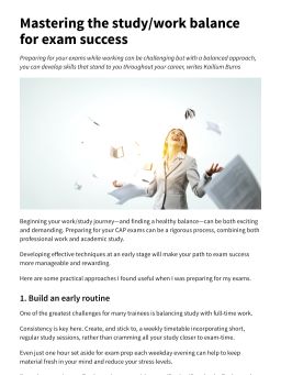 Mastering the study/work balance for exam success