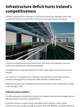 Infrastructure deficit hurts Ireland’s competitiveness