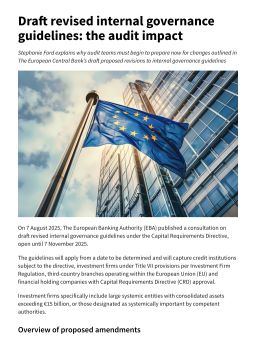 Draft revised internal governance guidelines: the audit impact