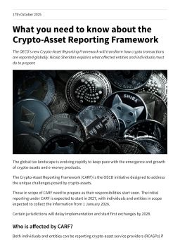 What you need to know about the Crypto-Asset Reporting Framework