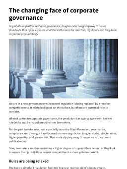 The Changing Face Of Corporate Governance