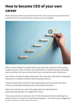 How to become CEO of your own career