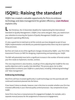 ISQM1: Raising the standard